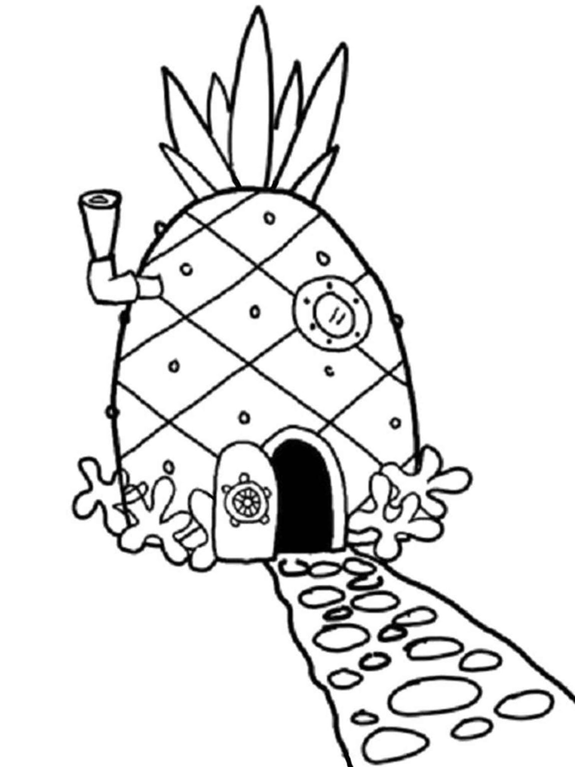 Spongebob's huis kleurplaat - Kleurplaatje.nl