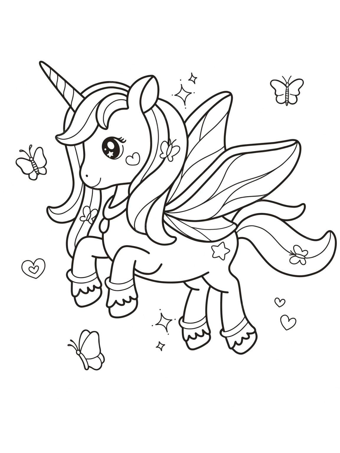 Unicorn regenboog kleurplaat - Kleurplaatje.nl